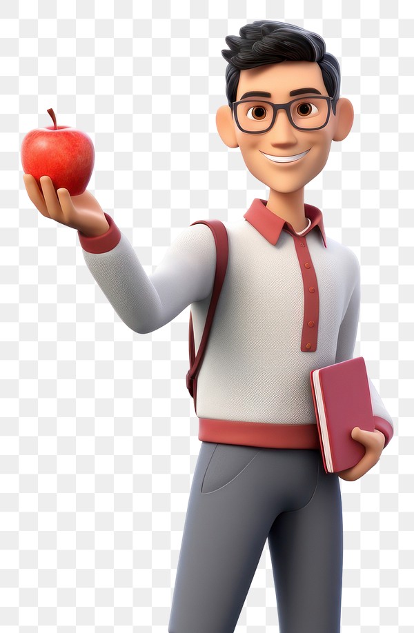 PNG Science teacher holding apple | Premium PNG - rawpixel
