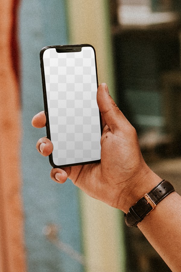 Smartphone screen png mockup with a man | Free PNG - rawpixel