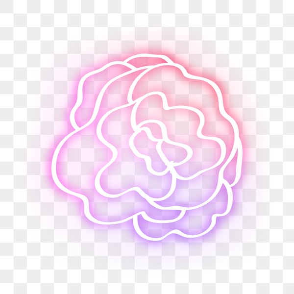 Png neon carnation flower sign | Premium PNG Sticker - rawpixel