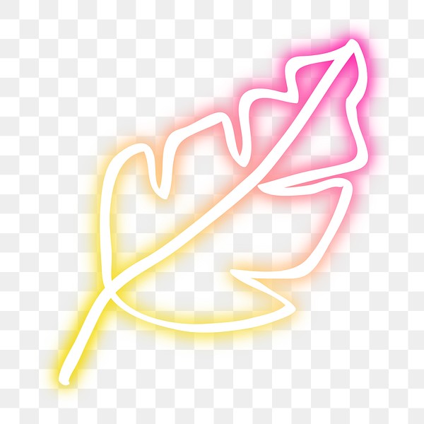 Png neon monstera leaf glowing | Premium PNG Sticker - rawpixel