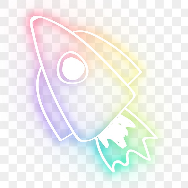 Rainbow rocket png neon doodle | Premium PNG Sticker - rawpixel