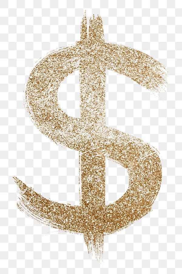Transparent glitter dollar sign gold brushed… | Free stock illustration ...