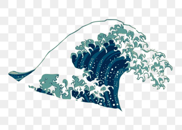 Japanese wave png clipart, vintage | Free PNG - rawpixel