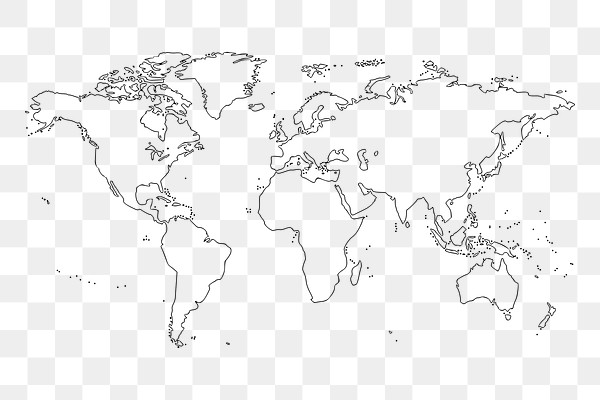 World map png sticker, hand | Free PNG - rawpixel