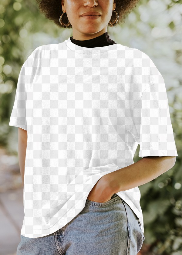 T-shirt png mockup on smiling | Premium PNG Mockup - rawpixel