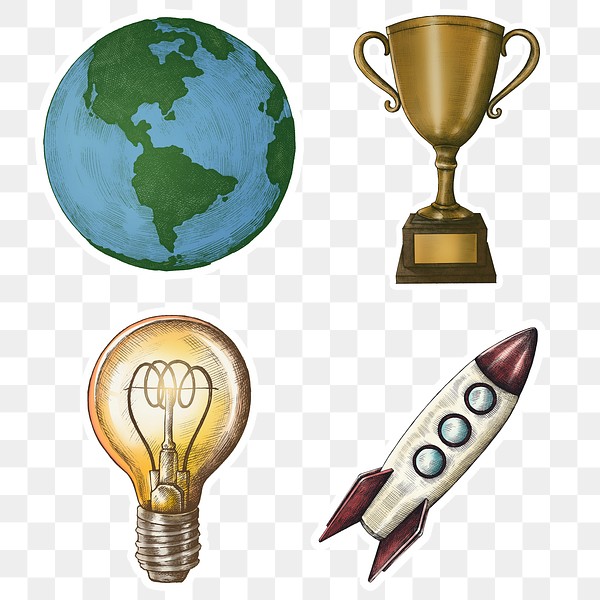 Png education vintage sticker set | Premium PNG - rawpixel