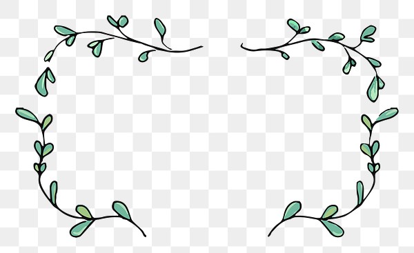 Doodle frame png clipart, botanical | Premium PNG - rawpixel