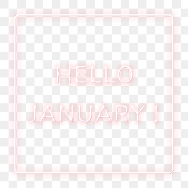 Neon frame Hello January! png | Premium PNG - rawpixel