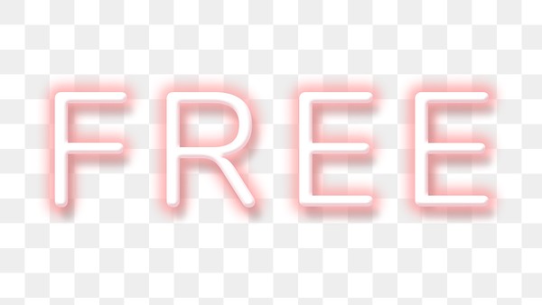 Pink neon word FREE typography | Premium PNG - rawpixel