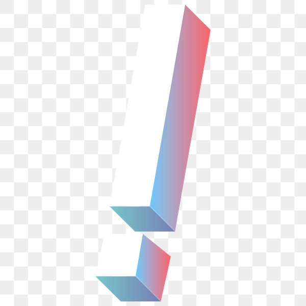 Isometric exclamation mark symbol typography | Premium PNG Sticker - rawpixel
