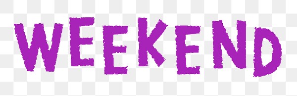Purple weekend doodle typography design | Premium PNG Sticker - rawpixel