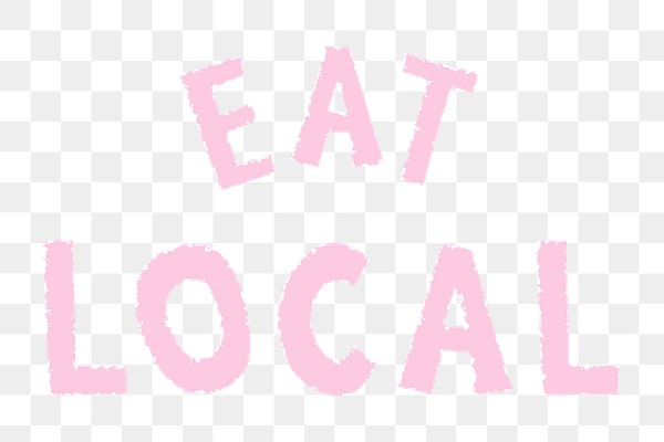 Pink eat local doodle typography | Free PNG Sticker - rawpixel