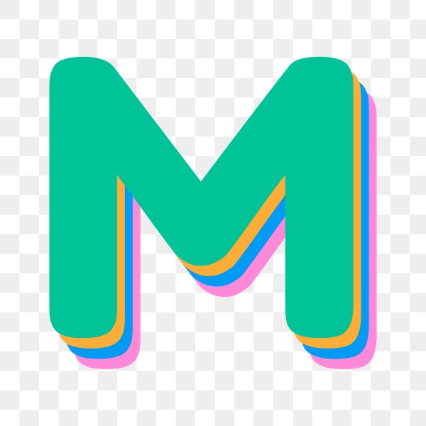 3D effect m alphabet font | Premium PNG Sticker - rawpixel