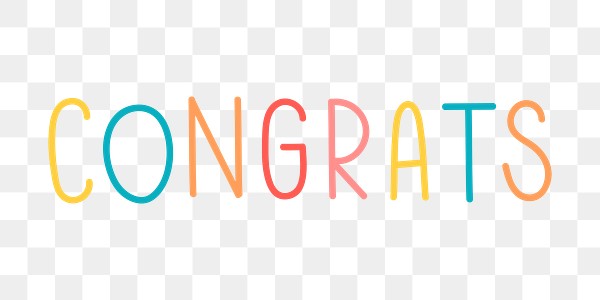 Colorful congrats typography design element | Premium PNG Sticker ...