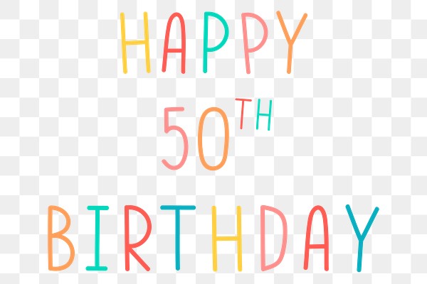 Colorful happy 50th birthday typography | Premium PNG Sticker - rawpixel
