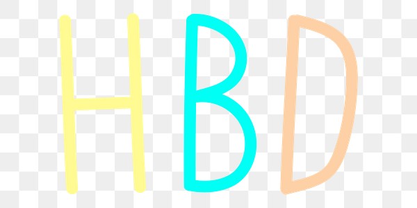 Png hbd multicolored clipart typography | Premium PNG Sticker - rawpixel