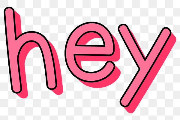 Pink hey typography design element | Premium PNG Sticker - rawpixel