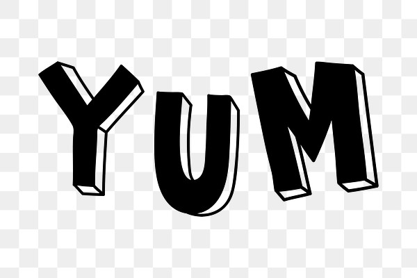 Yum png word art font | Premium PNG Sticker - rawpixel