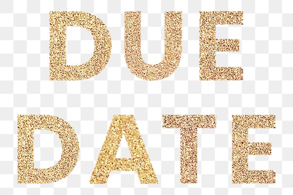 Glittery due date typography design | Free PNG Sticker - rawpixel