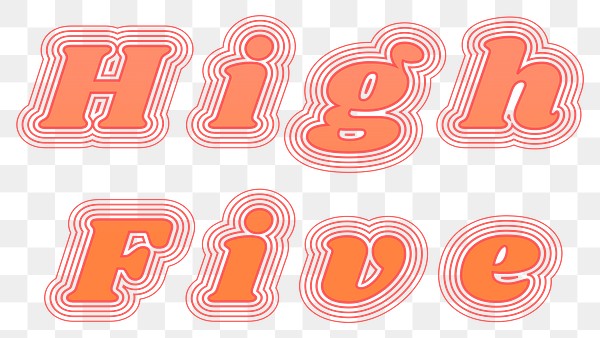 High five png retro font | Premium PNG Sticker - rawpixel