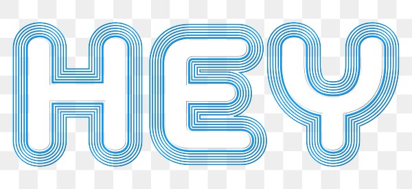 Hey png typography offset stroke | Premium PNG Sticker - rawpixel