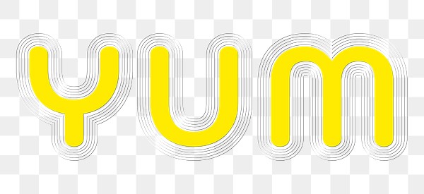Yum transparent offset stroke word | Premium PNG Sticker - rawpixel