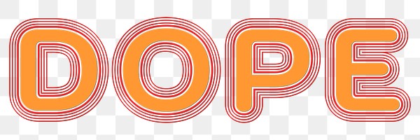 Transparent dope offset stroke typography | Premium PNG Sticker - rawpixel