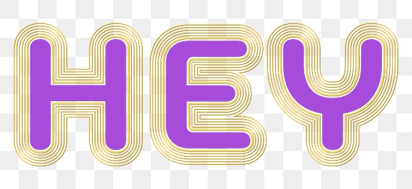 Hey png typography offset stroke | Free PNG Sticker - rawpixel