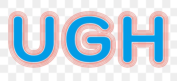 Transparent ugh offset strokes typography | Free PNG Sticker - rawpixel