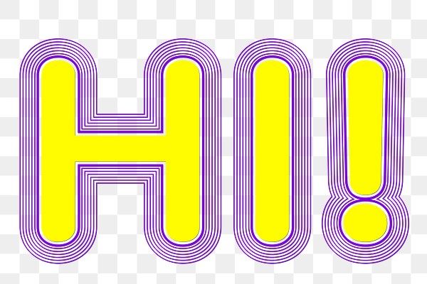 Offset stroke hi png typography | Premium PNG Sticker - rawpixel