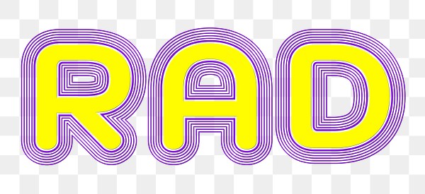 Transparent rad offset stroke lettering | Premium PNG Sticker - rawpixel