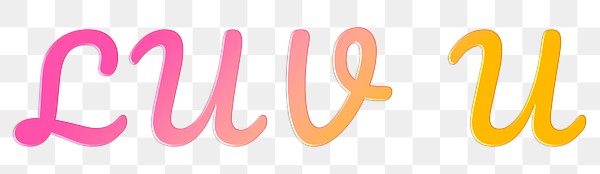 Luv u word png clipart | Premium PNG Sticker - rawpixel
