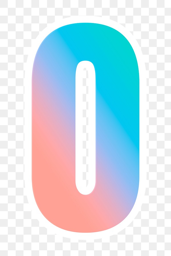 Gradient number zero font png | Premium PNG Sticker - rawpixel