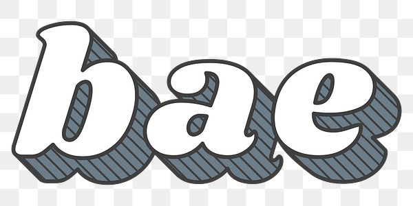 Bae retro bold png love | Free PNG Sticker - rawpixel