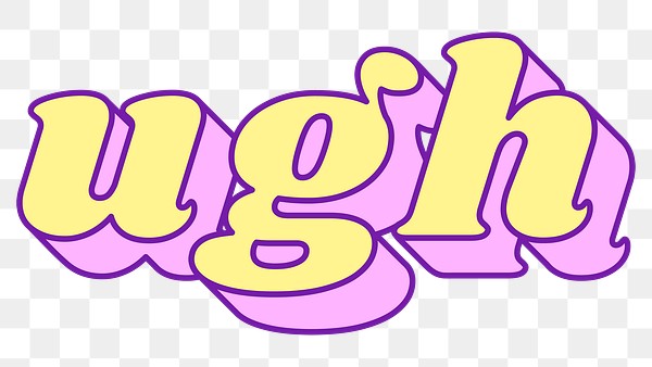 Ugh word png retro typography | Free PNG Sticker - rawpixel