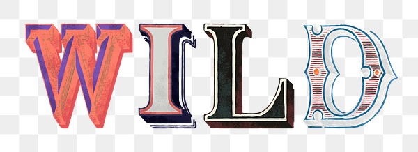 Wild word vintage typography png | Premium PNG Sticker - rawpixel