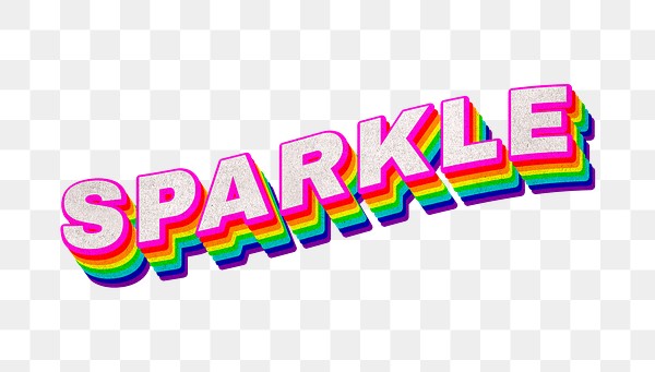 Rainbow word SPARKLE typography design | Premium PNG Sticker - rawpixel