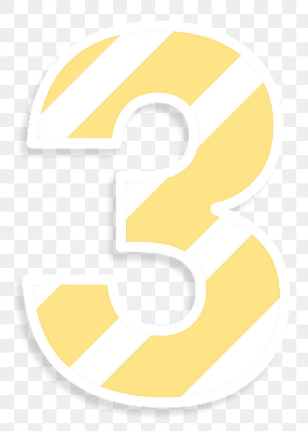 Number three font illustration png | Premium PNG Sticker - rawpixel