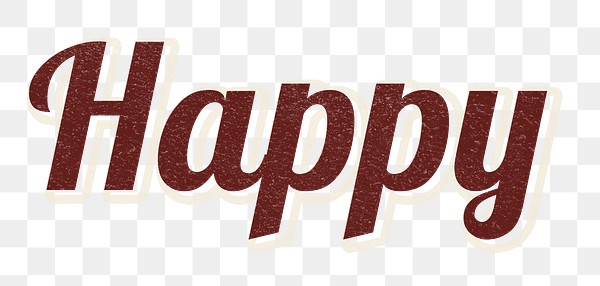 Retro word happy typography design | Premium PNG - rawpixel