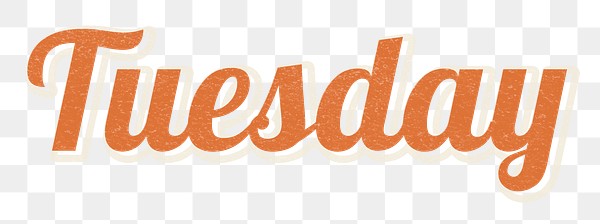 Retro word Tuesday typography design | Free PNG Sticker - rawpixel