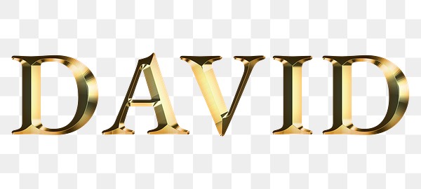 David typography in gold effect | Free PNG Sticker - rawpixel