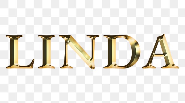 Linda typography gold effect design | Premium PNG Sticker - rawpixel