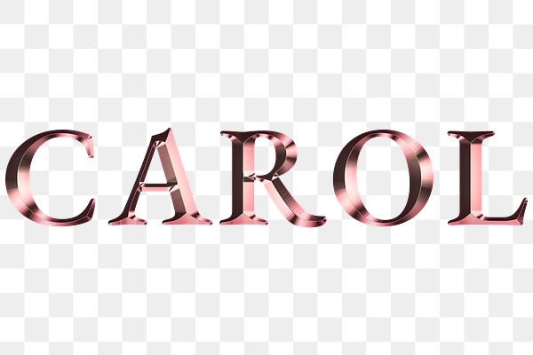 Carol typography rose gold design | Premium PNG Sticker - rawpixel