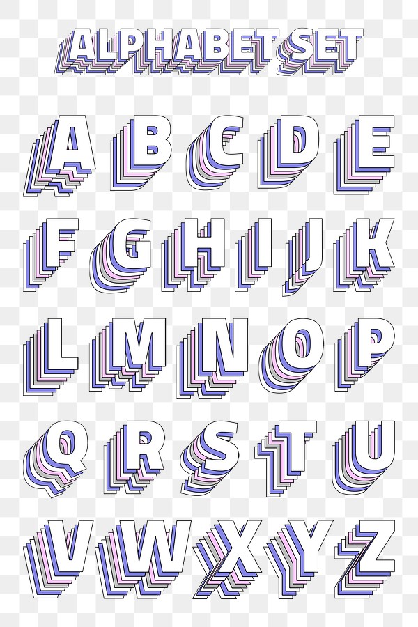 Alphabet png set pastel layered | Premium PNG - rawpixel