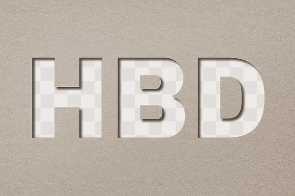 HBD paper cut typography png | Premium PNG - rawpixel