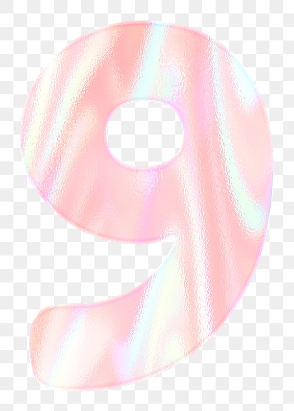 Pastel holographic number nine png | Premium PNG Sticker - rawpixel