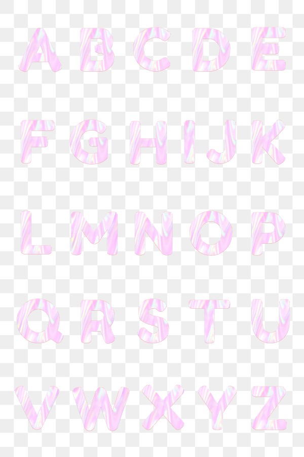 Holographic pastel pink png alphabet | Free PNG - rawpixel