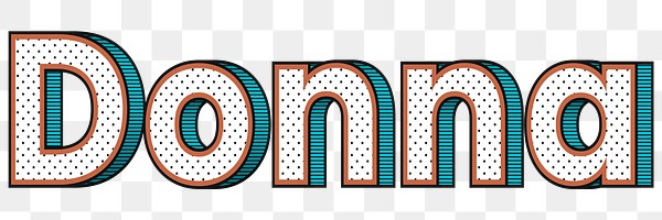 Donna name dotted pattern font | Premium PNG Sticker - rawpixel