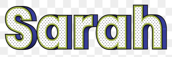 Sarah name dotted pattern font | Free PNG Sticker - rawpixel