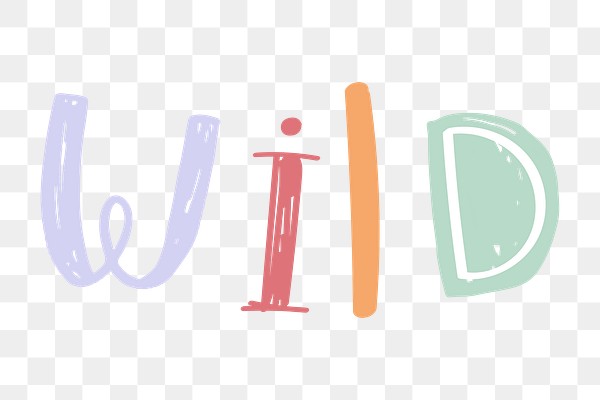 Png wild doodle word colorful | Premium PNG Sticker - rawpixel